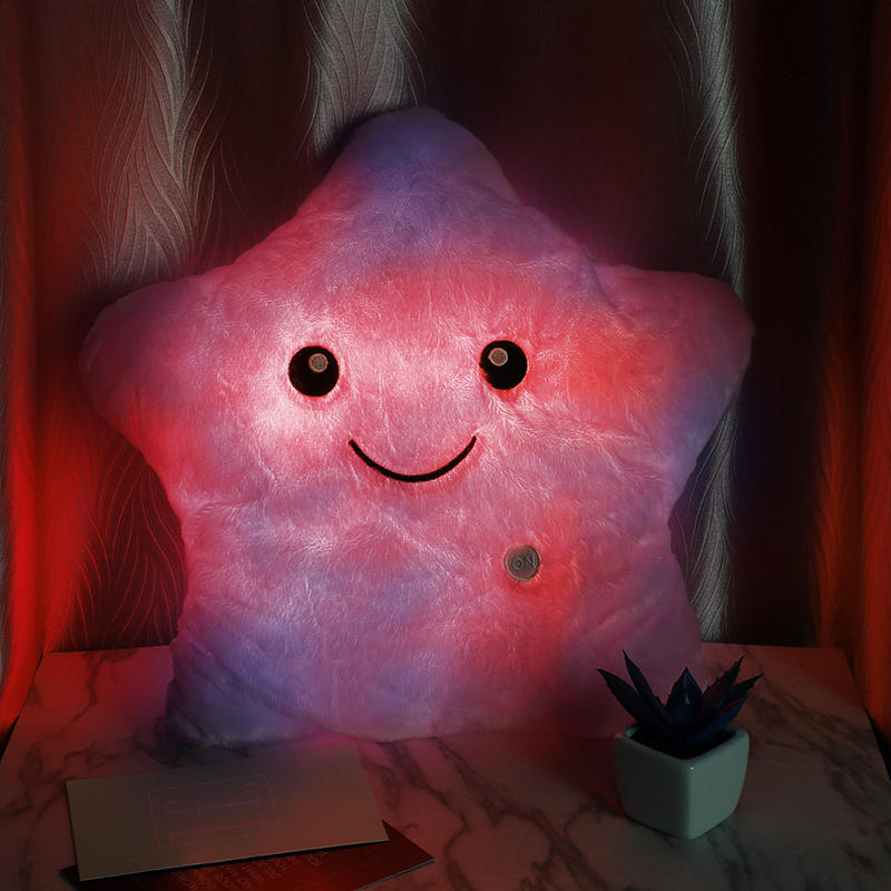 Buy Colorful LED Light Star Luminous Pillow Christmas Toys Plush Gift ...