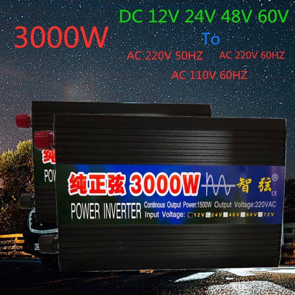 Satın alın Pure Sine Wave Inverter DC 12V 24V 48V 60V To AC 220V 50HZ 110V 60HZ 1000W 1600W ...