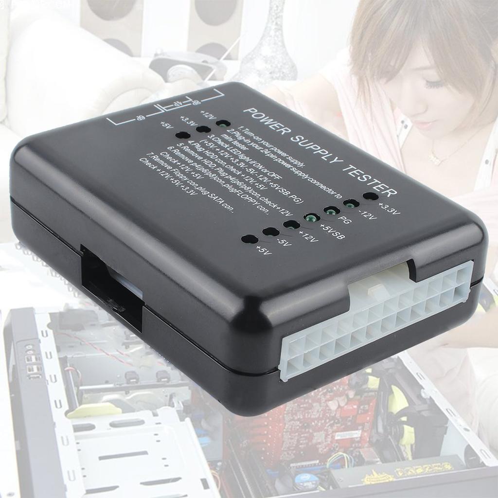SX LED 20/24 Pin PSU ATX SATA HDD Power Supply Tester Checker Meter PC ...
