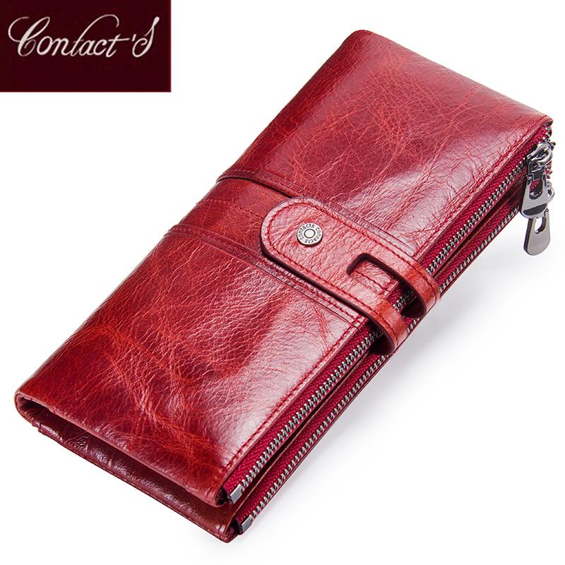 Buy Contact's Women Purses Long Zipper Genuine Leather Ladies Clutch ...