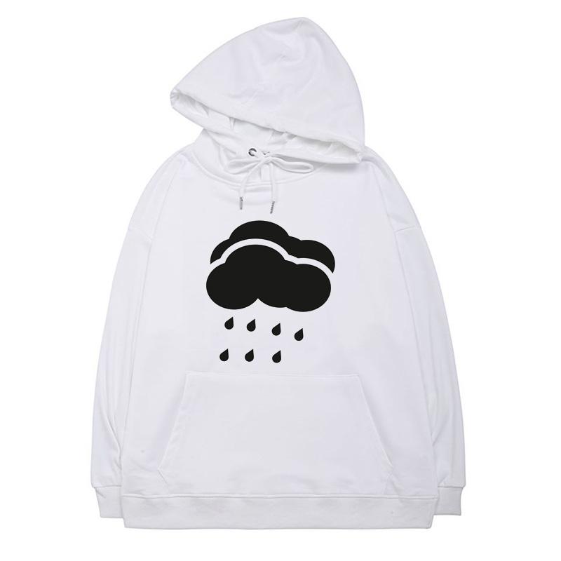 Buy Autumn Rainfall Clouds Weather Concept Print Unisex White Hoodies ...