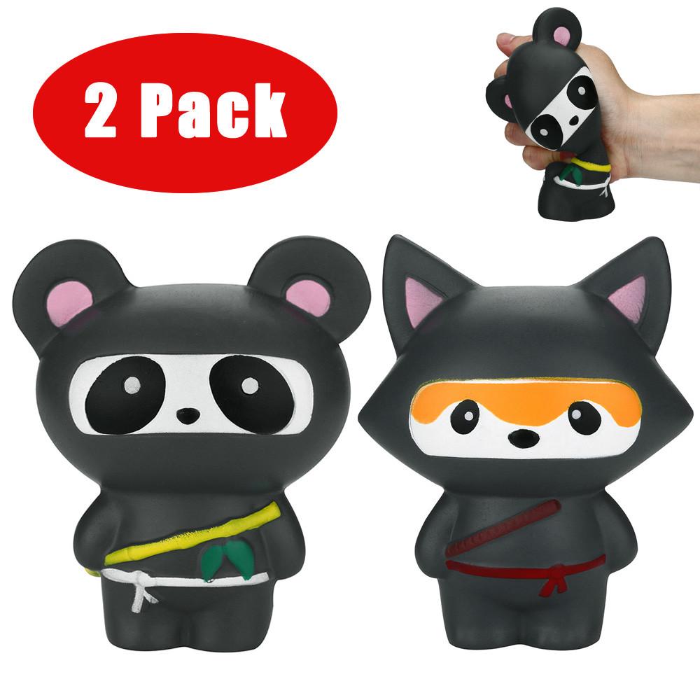 Buy Squishies Ninja Panda&Ninja Fox Scented Slow Rising Squeeze Stress ...