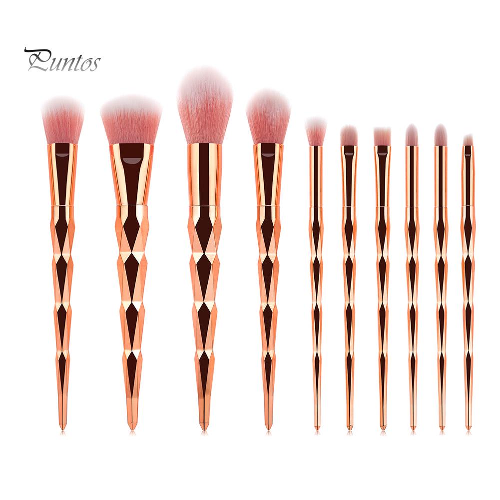 Cheap Puntos 10Pcs Shiny Foundation Eyeshadow Powder Cosmetic brush ...