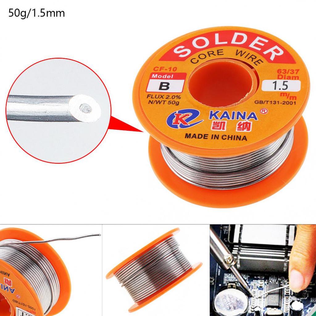 Buy 63/37 50g 1.5mm Tin Fine Welding Wire Core Solder Wire with 2% Flux ...