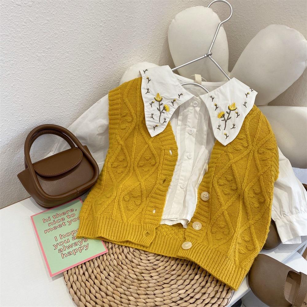 Buy Spring and Autumn Girls' Embroidered Long Sleeved White Shirt ...