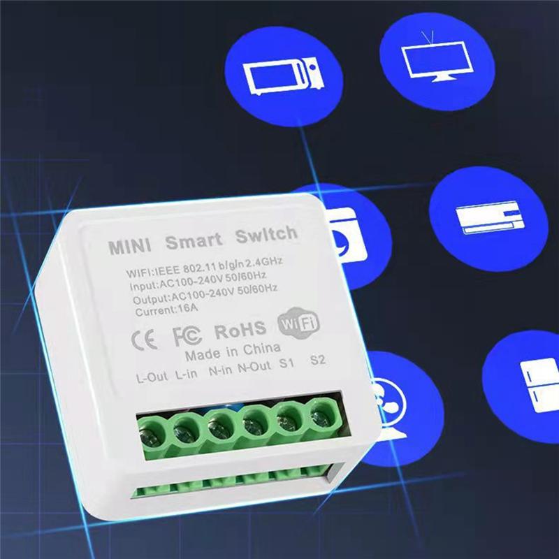 Cheap 16A Tuya Wifi Mini Smart Light Switch Diy 2 Way Remote Control ...