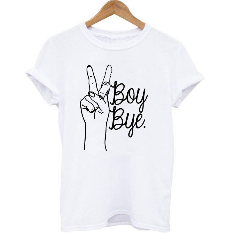 Buy Funny Boy Goodbye T-shirt Female White Casual Lady Hip Hop Harajuku ...