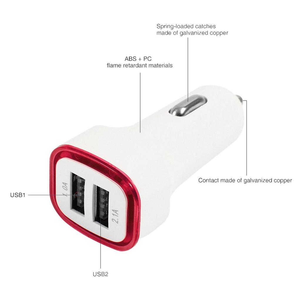 Buy LF Square Car-charger Adapter Socket Dual USB Quick Charge Mobile ...