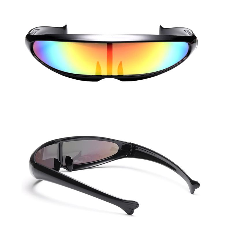 Buy Futuristic Mirrored Sunglasses Fashion Alien Glasses Hd Mirrored ...