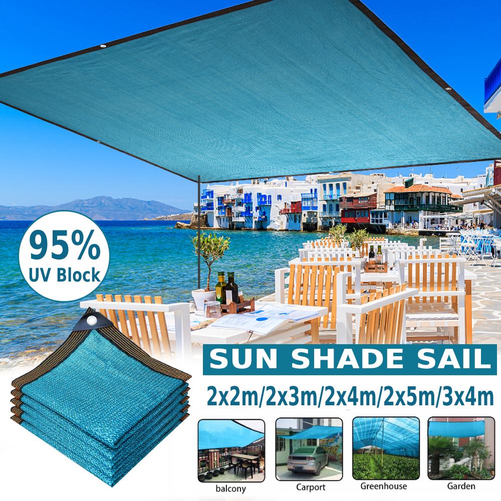 Buy 300D Polyester Blue Sun Shade Sail Sunshade Patio Outdoor Canopy ...