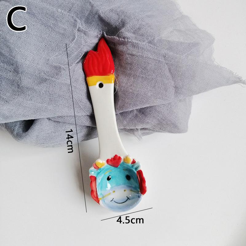 Buy 1PC Teaspoons Children's Spoon Ceramics Cartoons Spoon Tableware ...