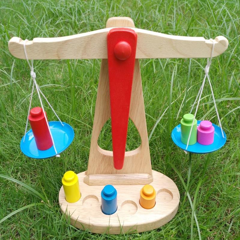 Buy Home Supplies Multicolor Children Wooden Balance Scale Toy Kids ...