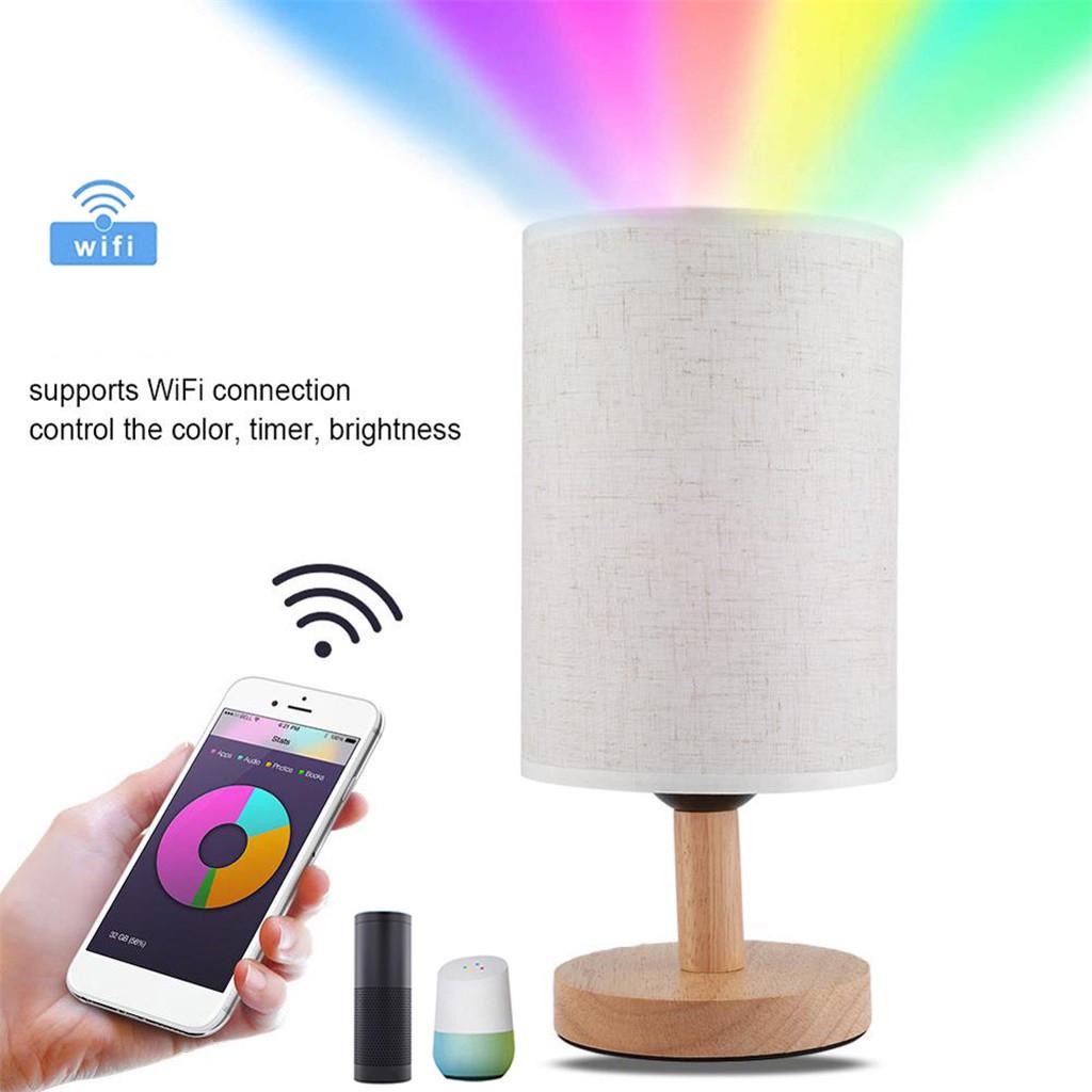 Buy ON Wifi Smart Desk Lamp Simple Solid Wood Bedside Lamp Compatible ...