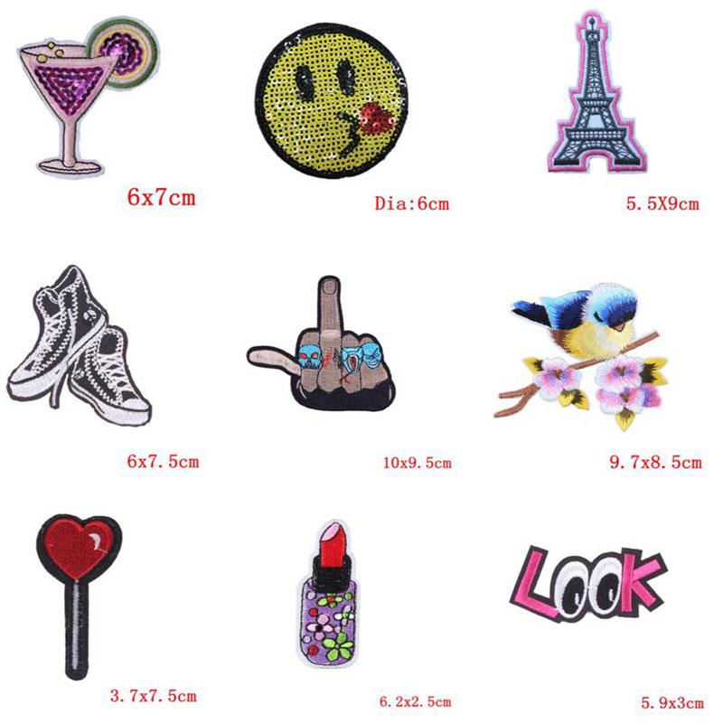 Buy Embroidery Cute Patches For Jeans Clothing Iron On Sequined Cool ...