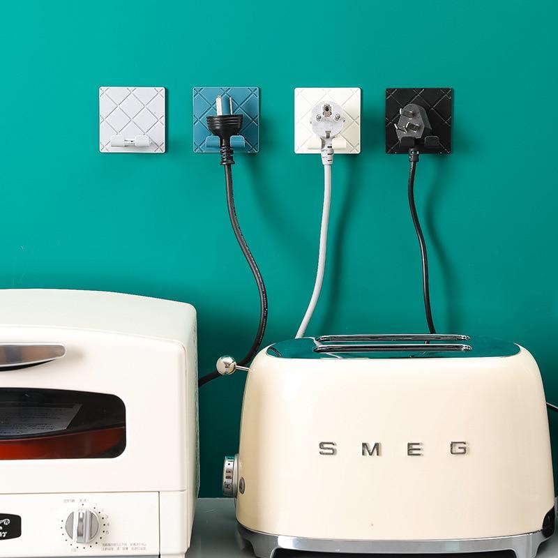 Buy Self Adhesive Storage Racks Folding Socket Hooks Kitchen Appliance ...