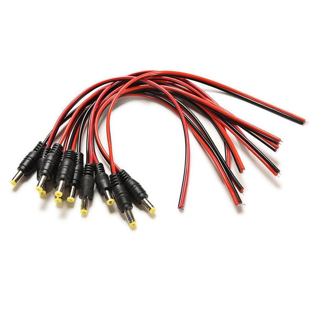 10Pcs 5,5 * 2,1 mm Schwarz + Rot Vollkupferdraht 12V Adapterkabel ...