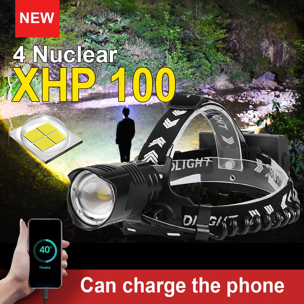 Xhp100 Most Powerful Usb Headlamp Rechargeable Led Headlight Flashlight ...