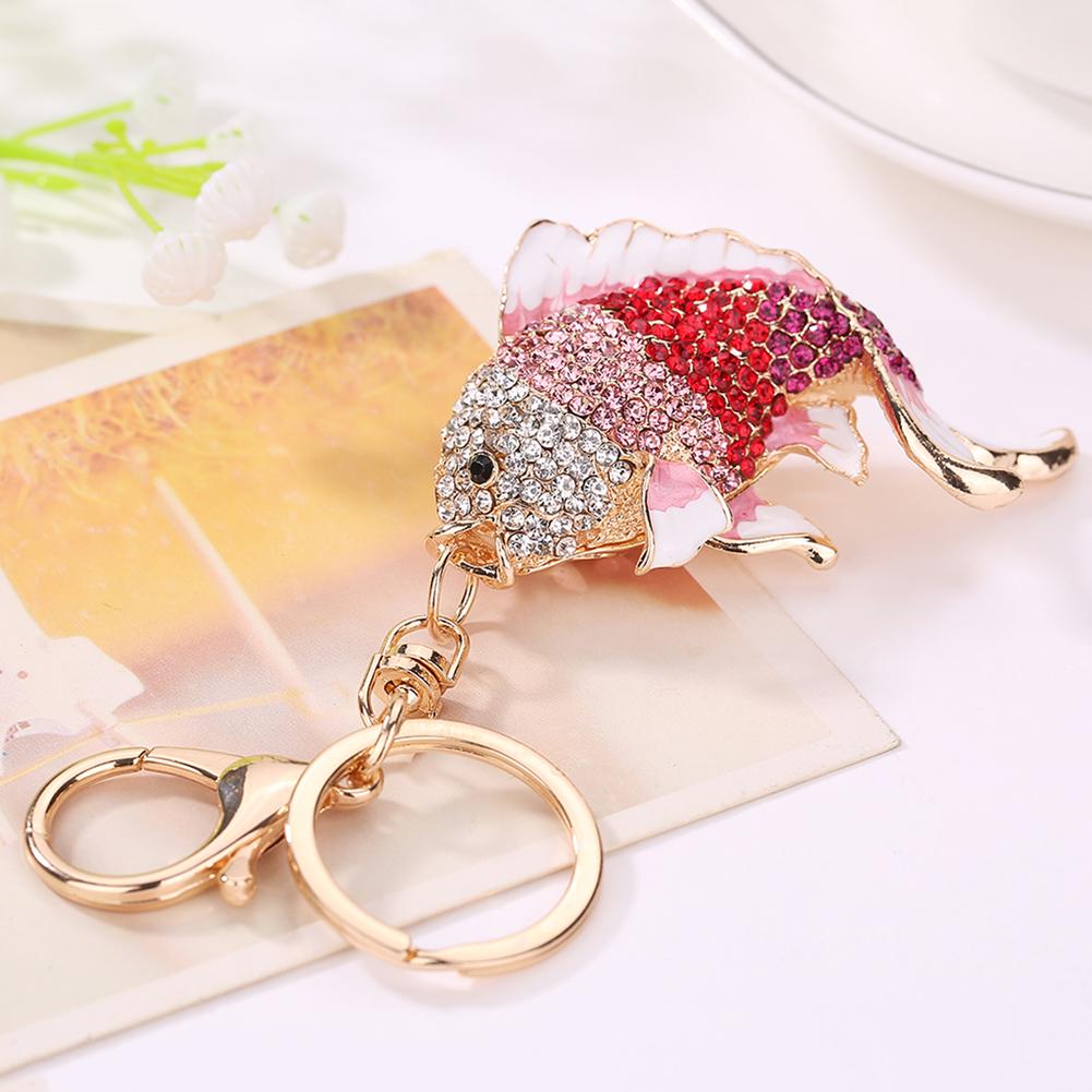 Buy Exquisite Crystal Fish Keychains Holder Goldfish Purse Bag Pendant ...