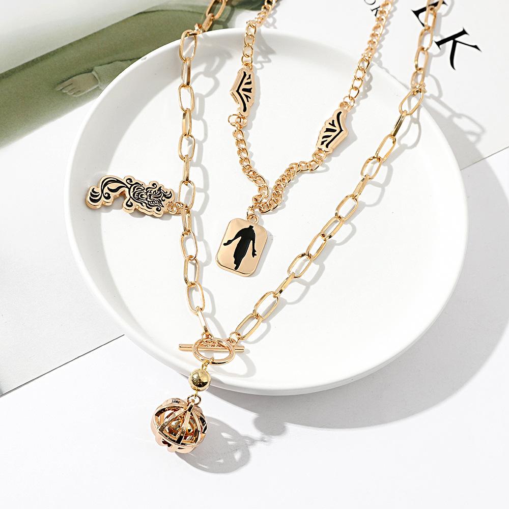 Cheap Double Pendant Layered Necklace for Women Tokyo Anime Japanese ...