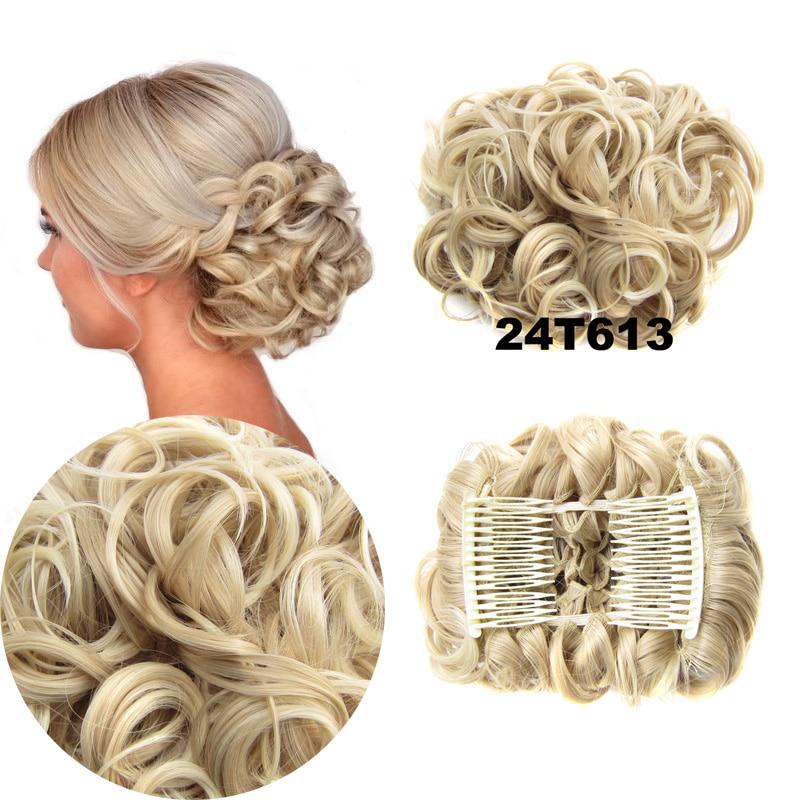 Buy Elastic Womens Wig Scrunchie Bridal Chignon Bundles Curly Wave Wrap ...