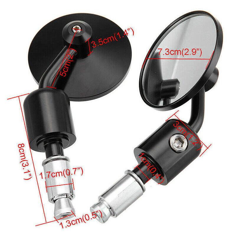 Buy Black CNC Motorcycle Handlebar Bar End Mirrors 7/8 22mm for ...