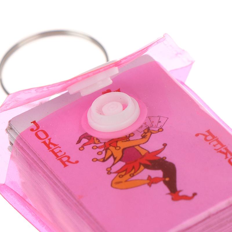 Buy 1Pc 4*3Cm Portable Mini Playing Cards Keychain Small Poker Board ...