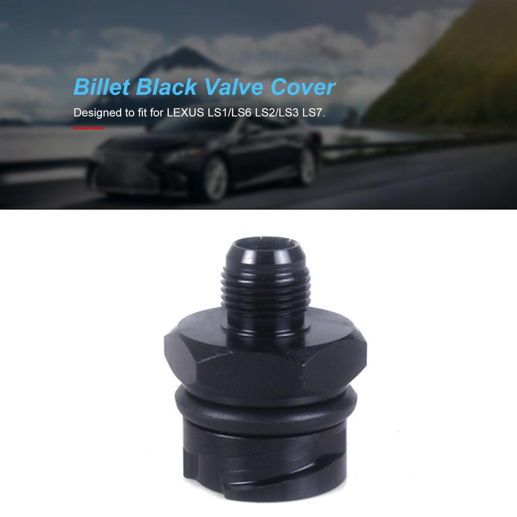 Buy LSX LS1/LS6/LS2/LS3/LS7 Billet Black Valve Cover Oil Cap W/ -10 AN ...
