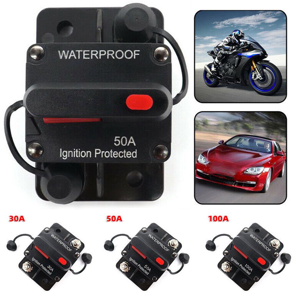 Buy 30A/50A/100A 12V-48V Car Audio Circuit Breaker Auto Blow Trip Fuse ...