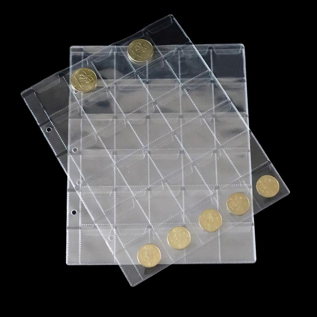 Cumpără 10 PCS 30 Pockets Clear Plastic Coin Holders Folder Sheets ...