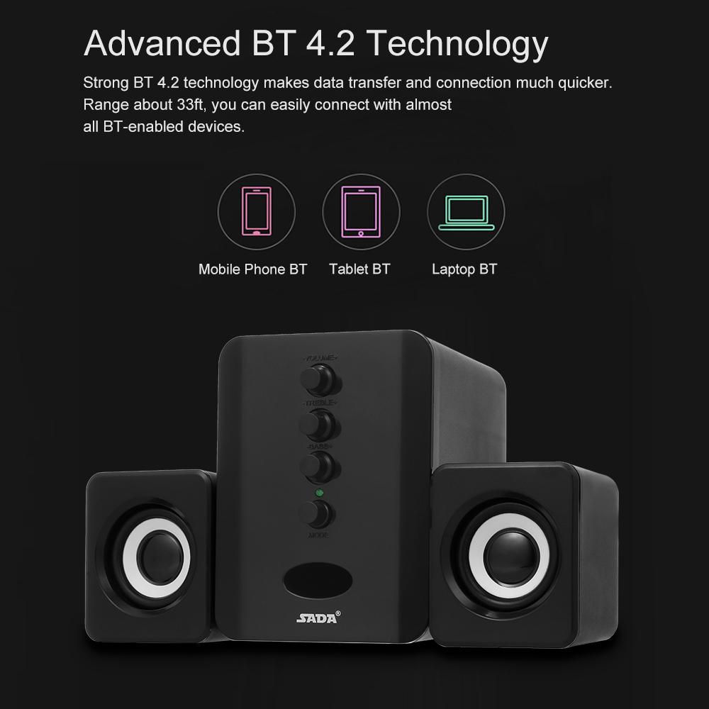 Buy SADA D-202 USB Wired Bluetooth Speaker Set Computer Speakers Bass ...