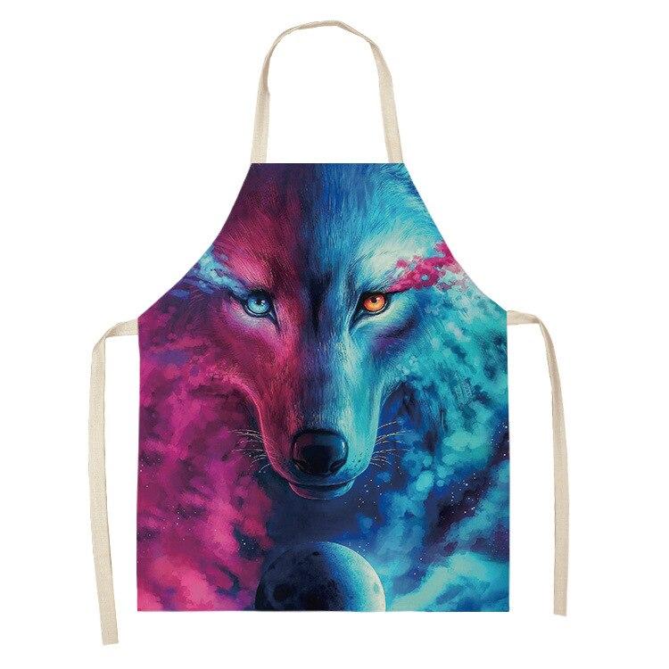 💰Köp billigt online Wolf Printed Women Men Kitchen Aprons Waterproof ...