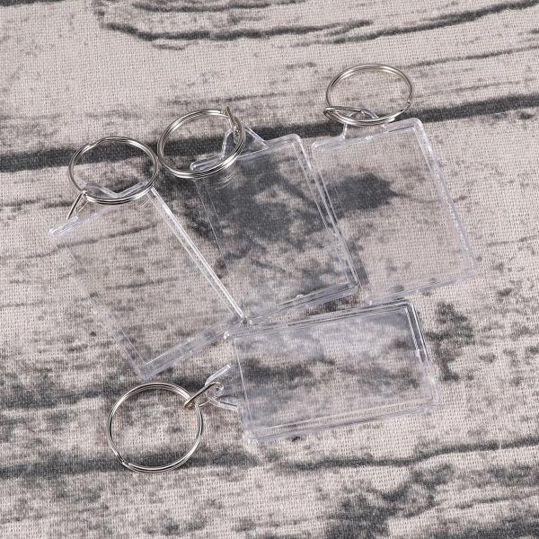 30pcs Acrylic Key Chain Photo Frame Key Ring Creative Fashionable Key ...