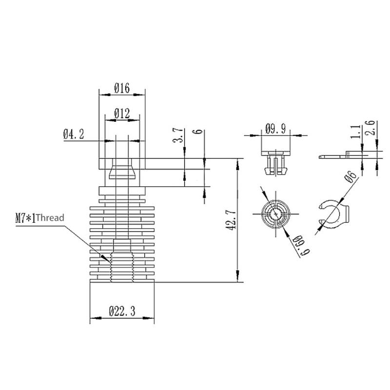 Buy 3D Printer Heatsink Extruder Radiator With Spring Clip 1.75mm ...