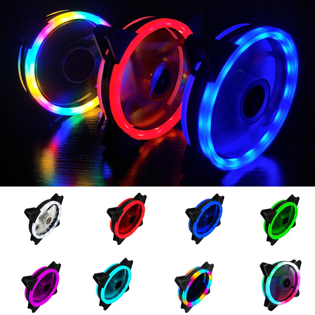 Buy Computer LED Fans Double-sided Low Noise 4-Pin Computer Power ...