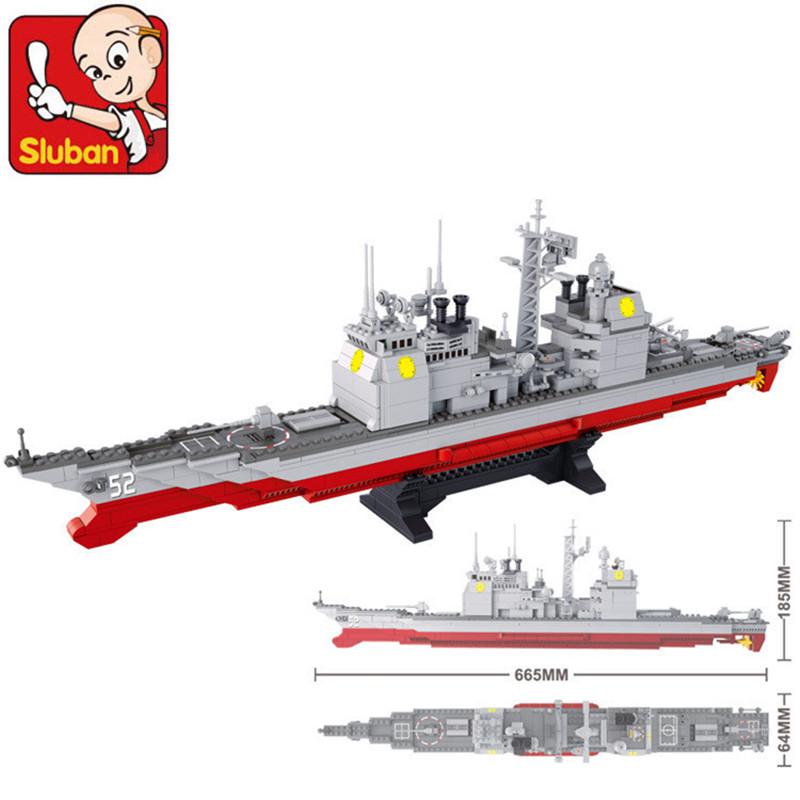 Buy 883pc Military Serie Army Navy Warship Model Building Block Cruiser ...