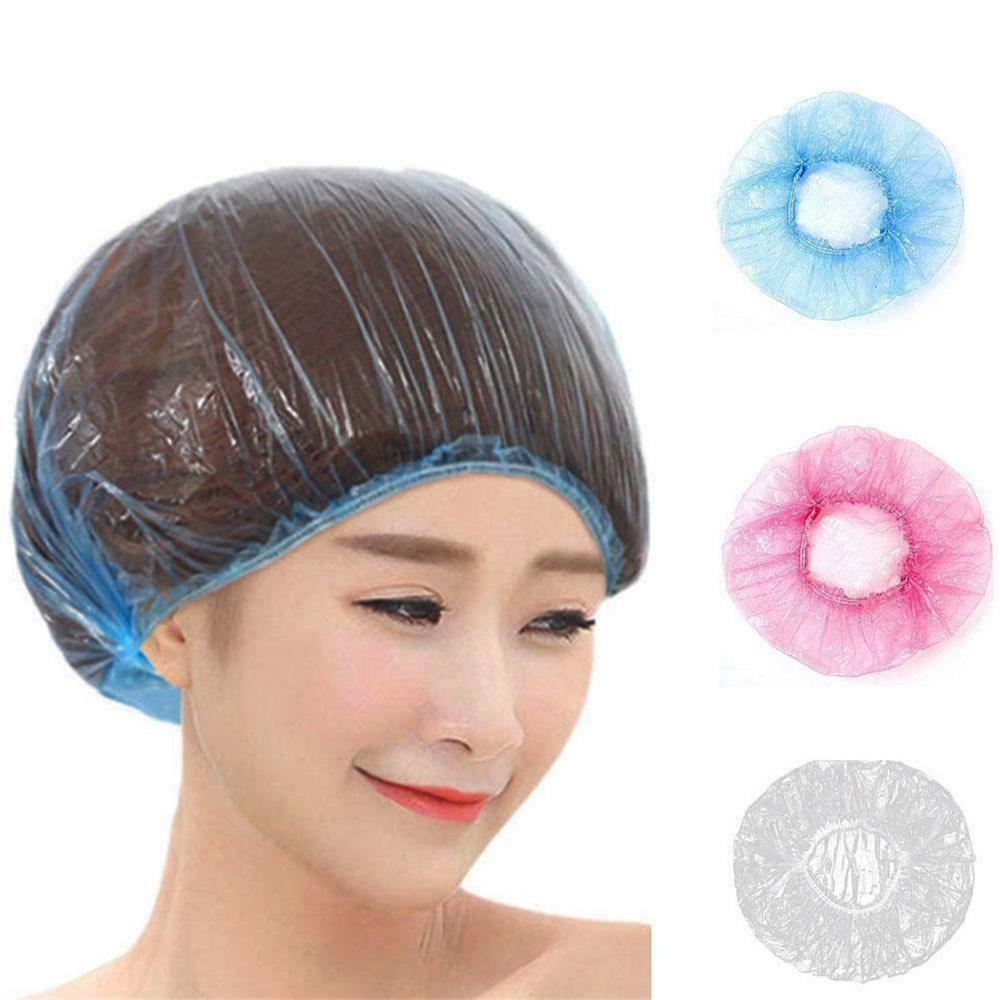 100pcs Thickened Disposable Shower Caps For Bathroom Plastic Hat ...