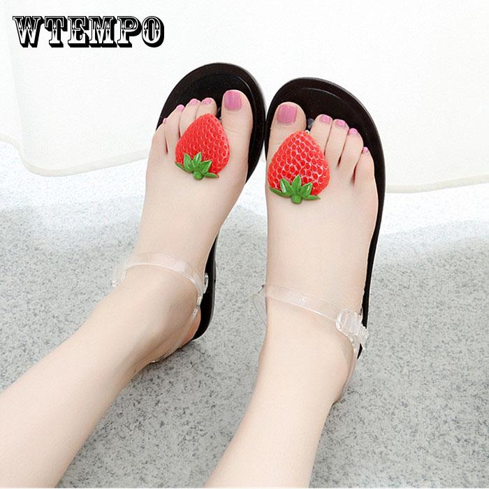 Buy New Plastic Lemon Crystal Jelly Summer Sandals Flat Beach Sandals ...
