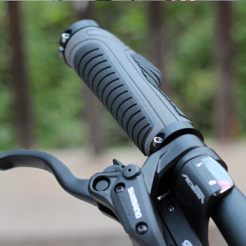 Rubber Ergonomic Cycling MTB Mountain Bike Lock-on Handlebar Ends Grips ...