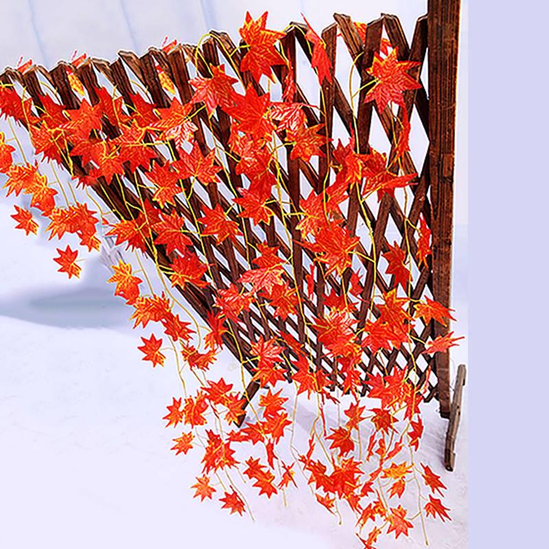 Buy 12pcs Fake Maple Leaf Vine Simulation Maples Rattan Red Color for ...