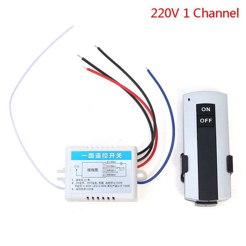 1-4 Channel On/Off 220V Wireless Remote Control Switch Receiver ...