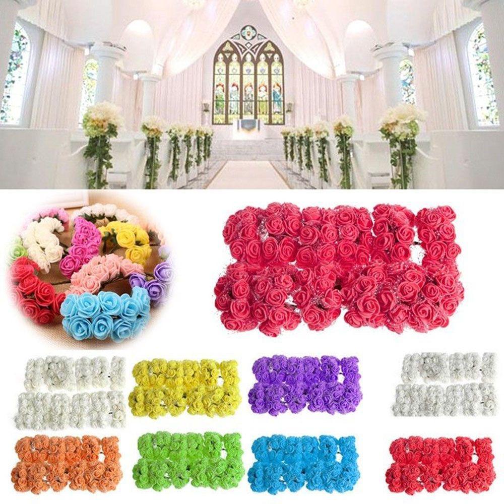 Buy 144Pcs 2cm Decoration Multicolor Bouquet PE Foam Rose Scrapbooking ...