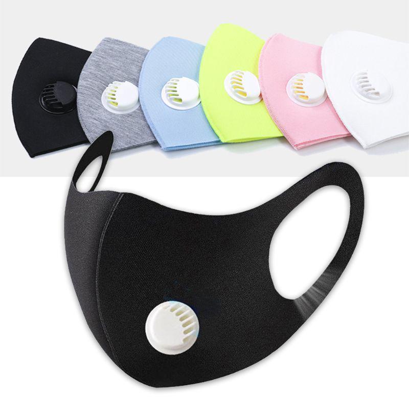 Buy Mask with Breathing Valve Washable Breathable Dust-proof Ice Silk ...