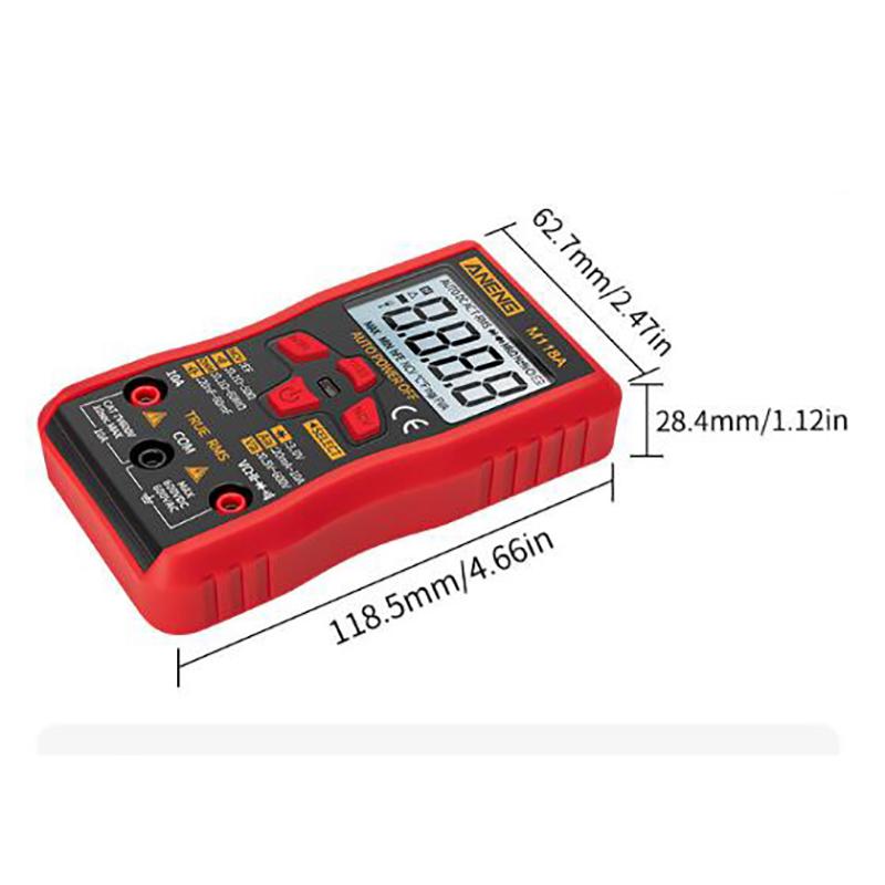 Aneng M118A Digital Multimeter Portable Ac/Dc Tester Mini Resitance ...