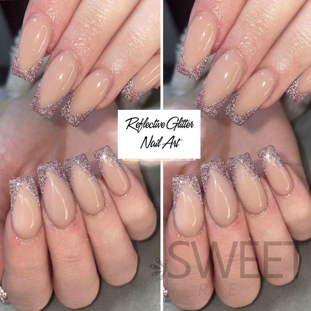 Buy Nail Enhancement Reflective Glitter Nail Laser Reflective Highlight ...