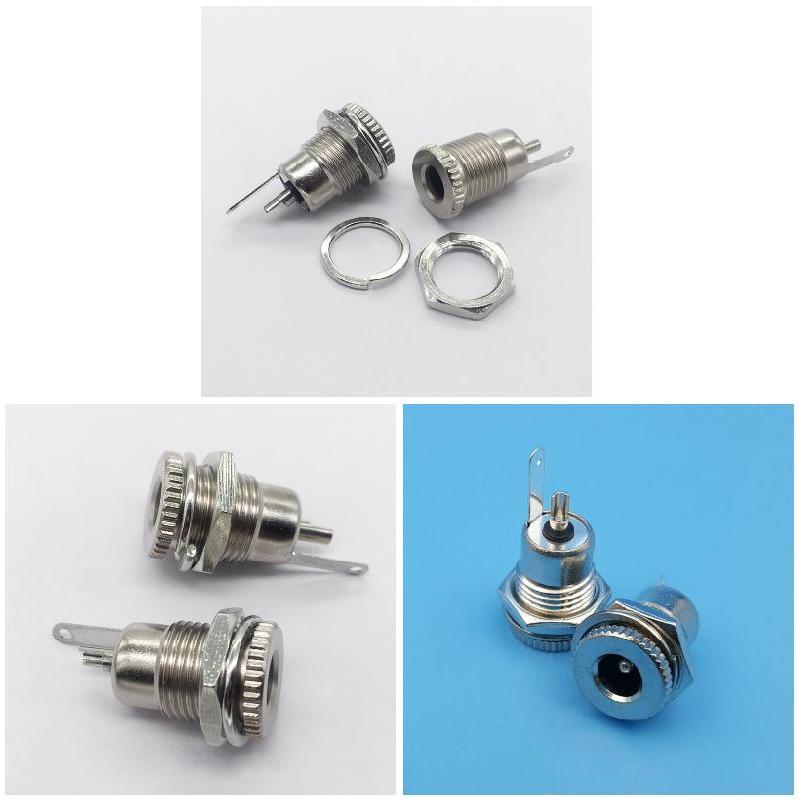 Buy 5.5x2.1mm Panel Female Jack Connector Metal Plug 10Pcs Power DC ...