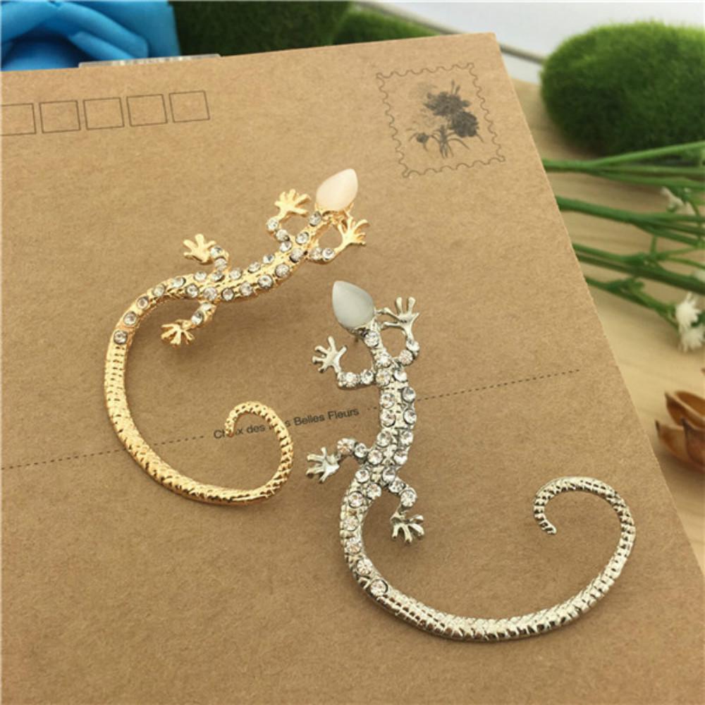 Punk Lizard Ear Cuffs for Women Gold Color Silver Color Animal Geckos ...