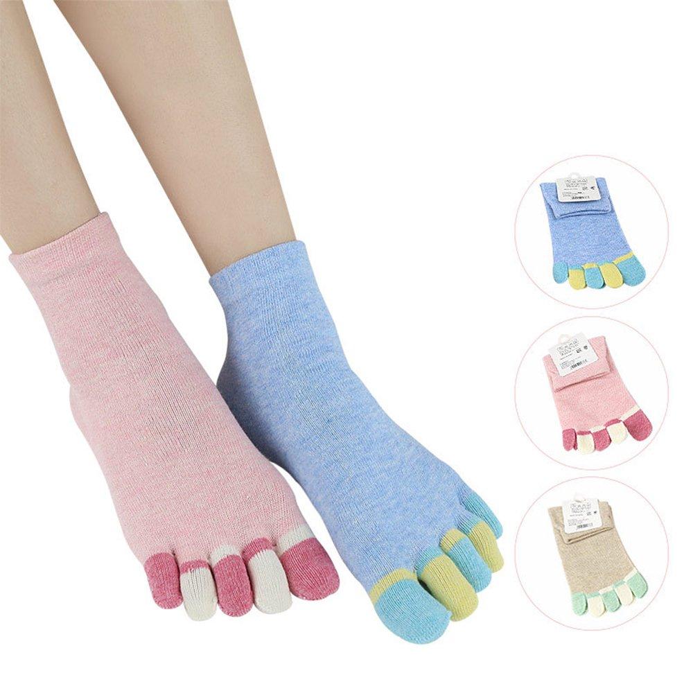 Buy Five-Finger Socks Cotton Split Toe Casual Socks Short Tube Finger ...