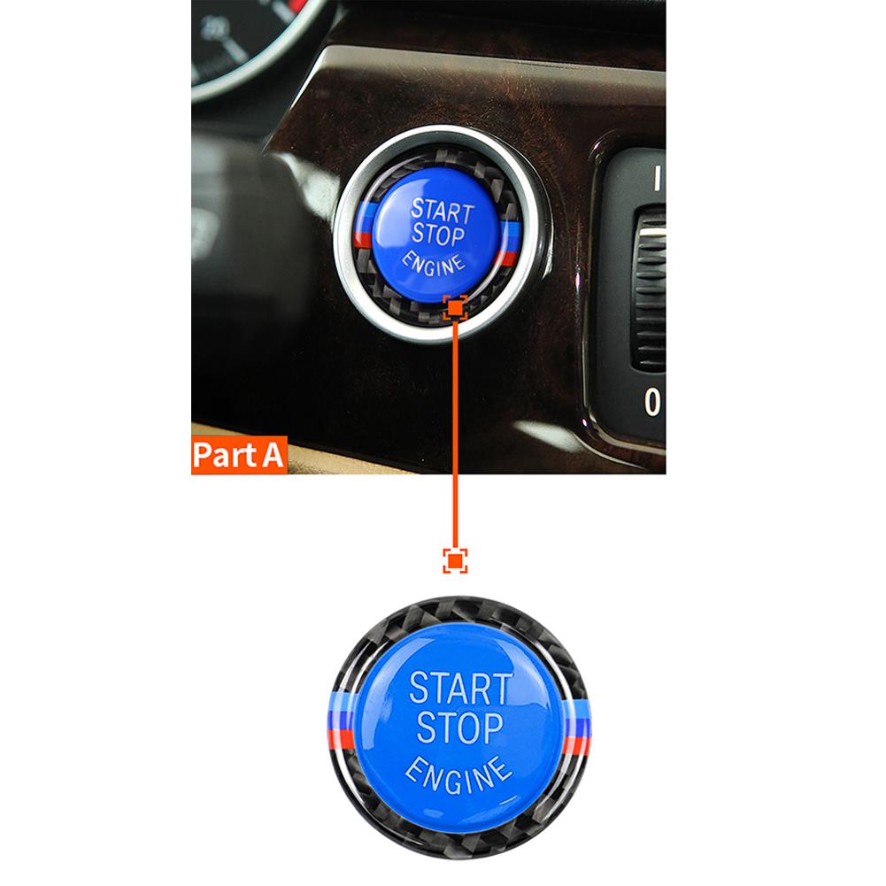 Buy Engine Start Stop Button Replace Cover + Trim Ring for BMW E90 E92 ...