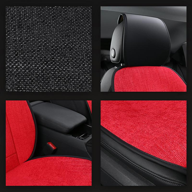 Buy SEAMETAL Car Linen Cushion Anti Slip Anti Sweat Linen Leather Seat ...