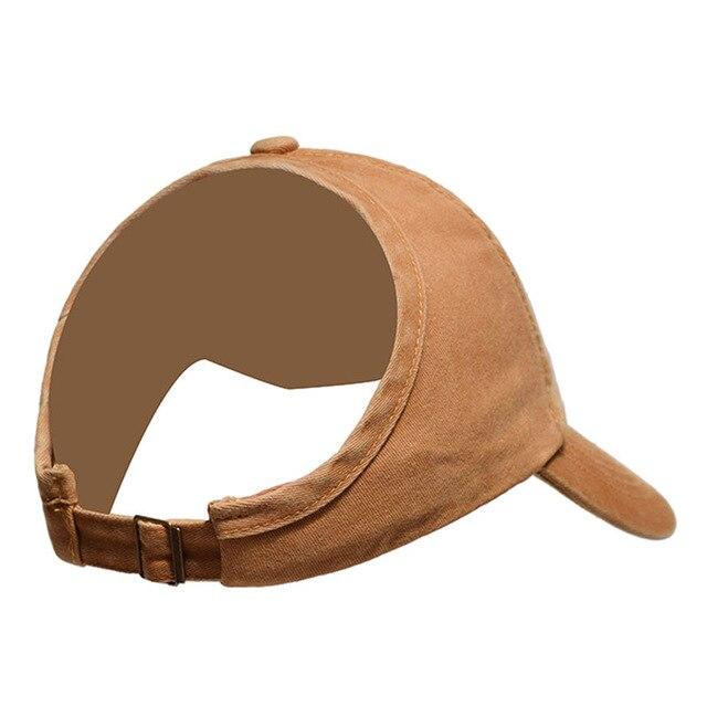 Buy Women Plain Cotton Backless Ponytail Snapback Hat Adjustable ...